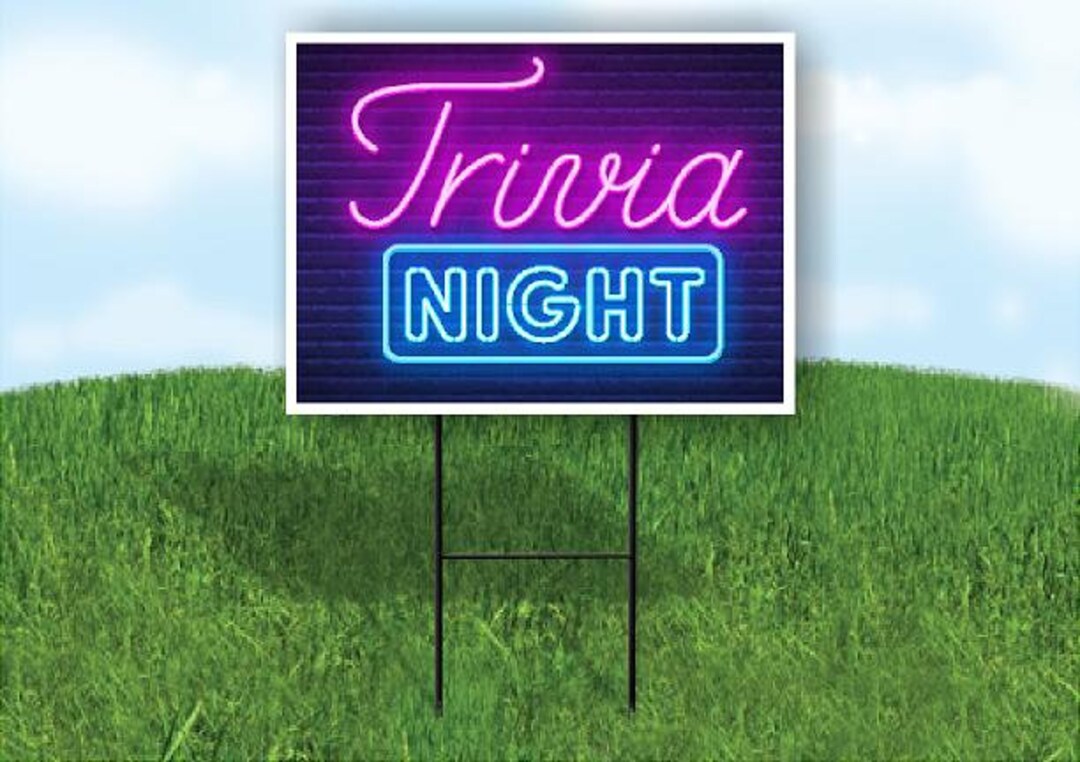 Trivia Night Neon Yard Sign Road Sign With Stand - Etsy