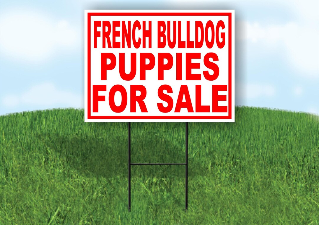 French Bulldog Puppies for Sale Red Yard Sign Road Sign With Stand - Etsy