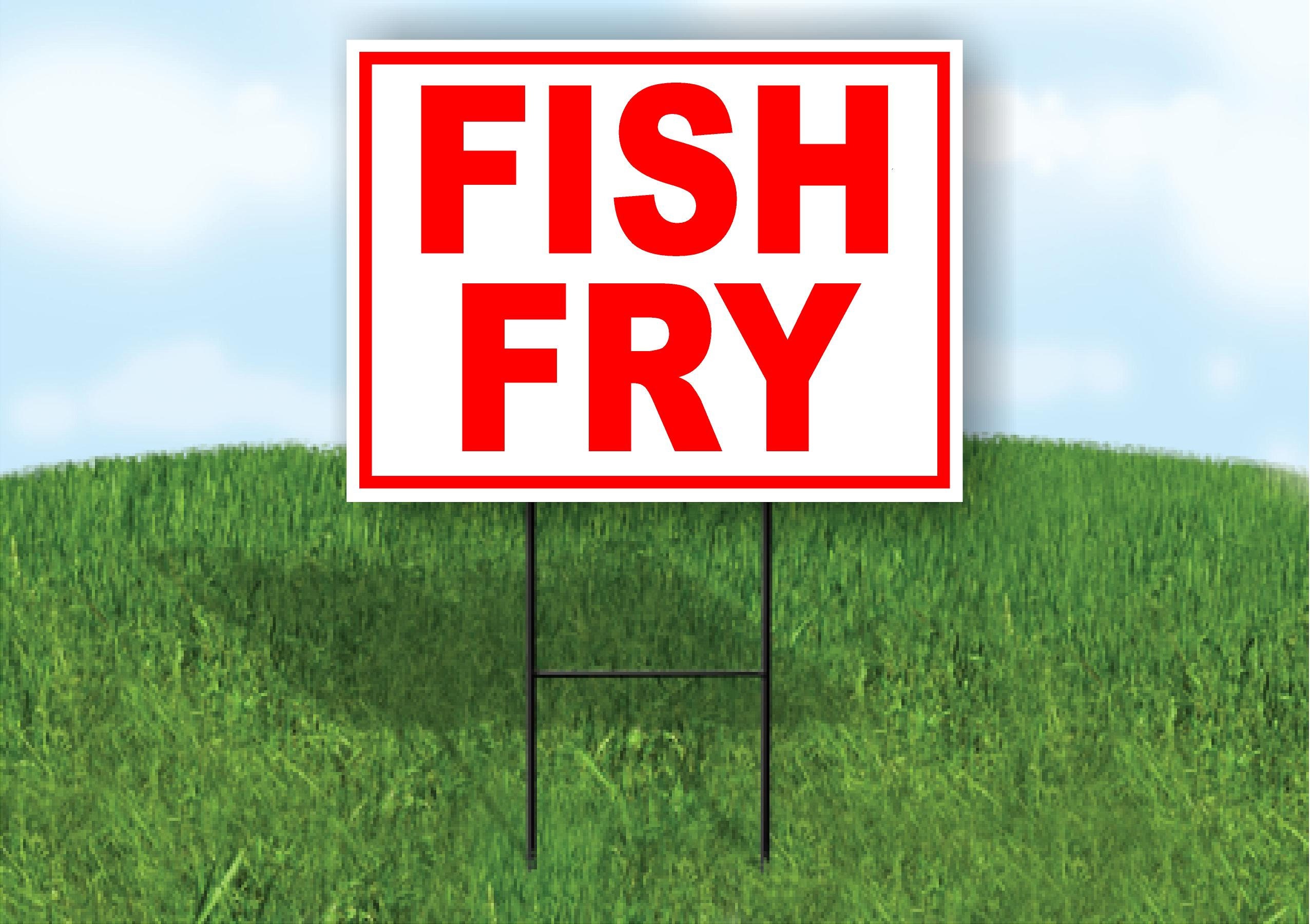 Fish Fry Red Yard Sign Road Sign With Stand - Etsy