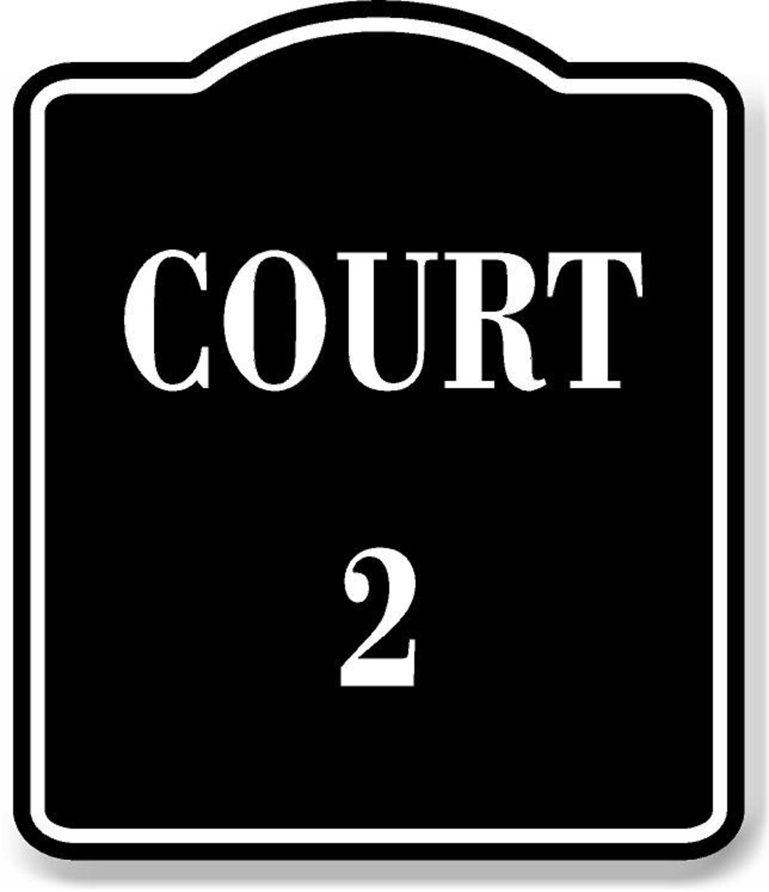 Court 2 BLACK Aluminum Composite Sign - Etsy
