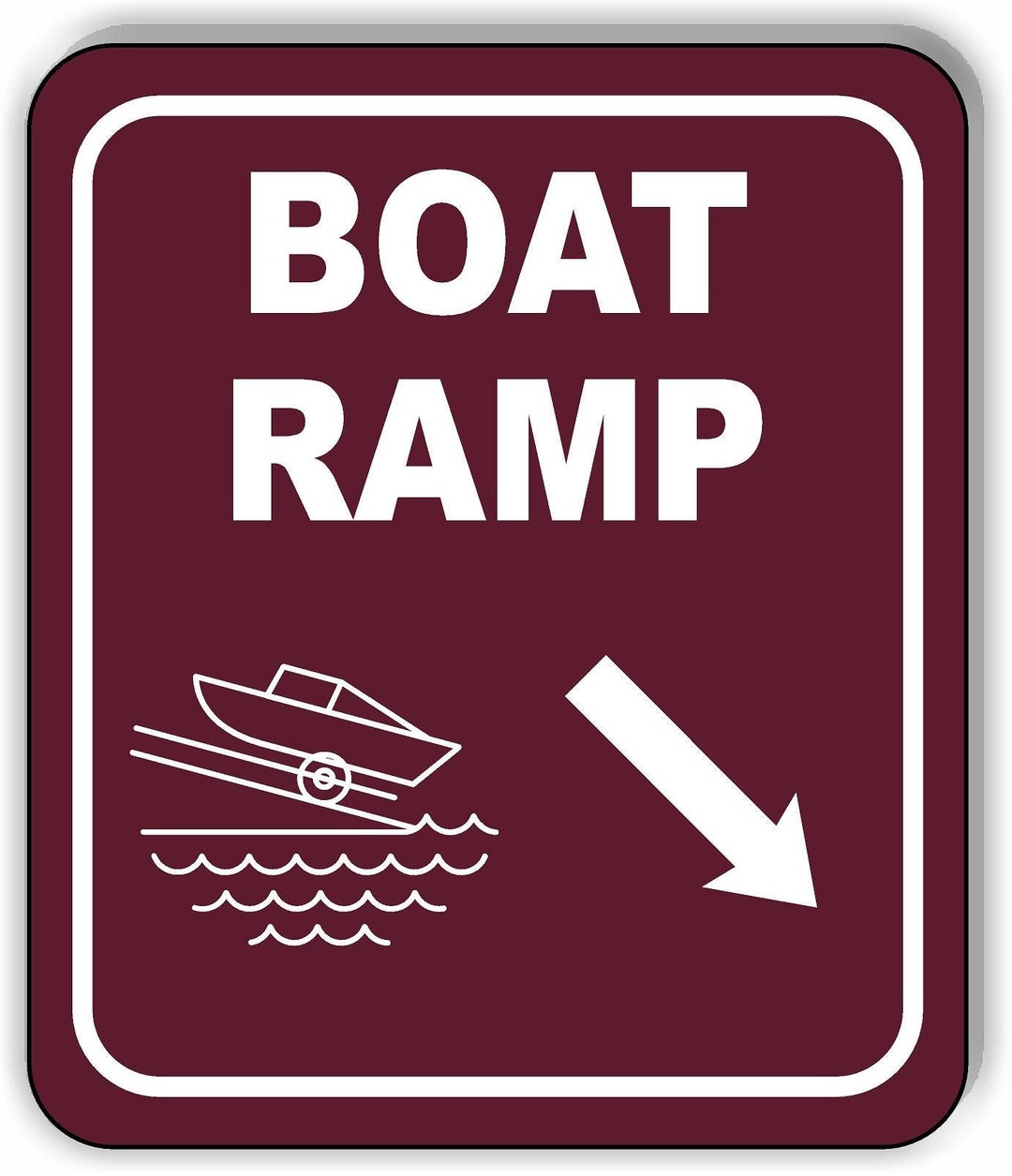 Boat Ramp Directional 45 Degrees Down Right Arrow Camping Aluminum ...