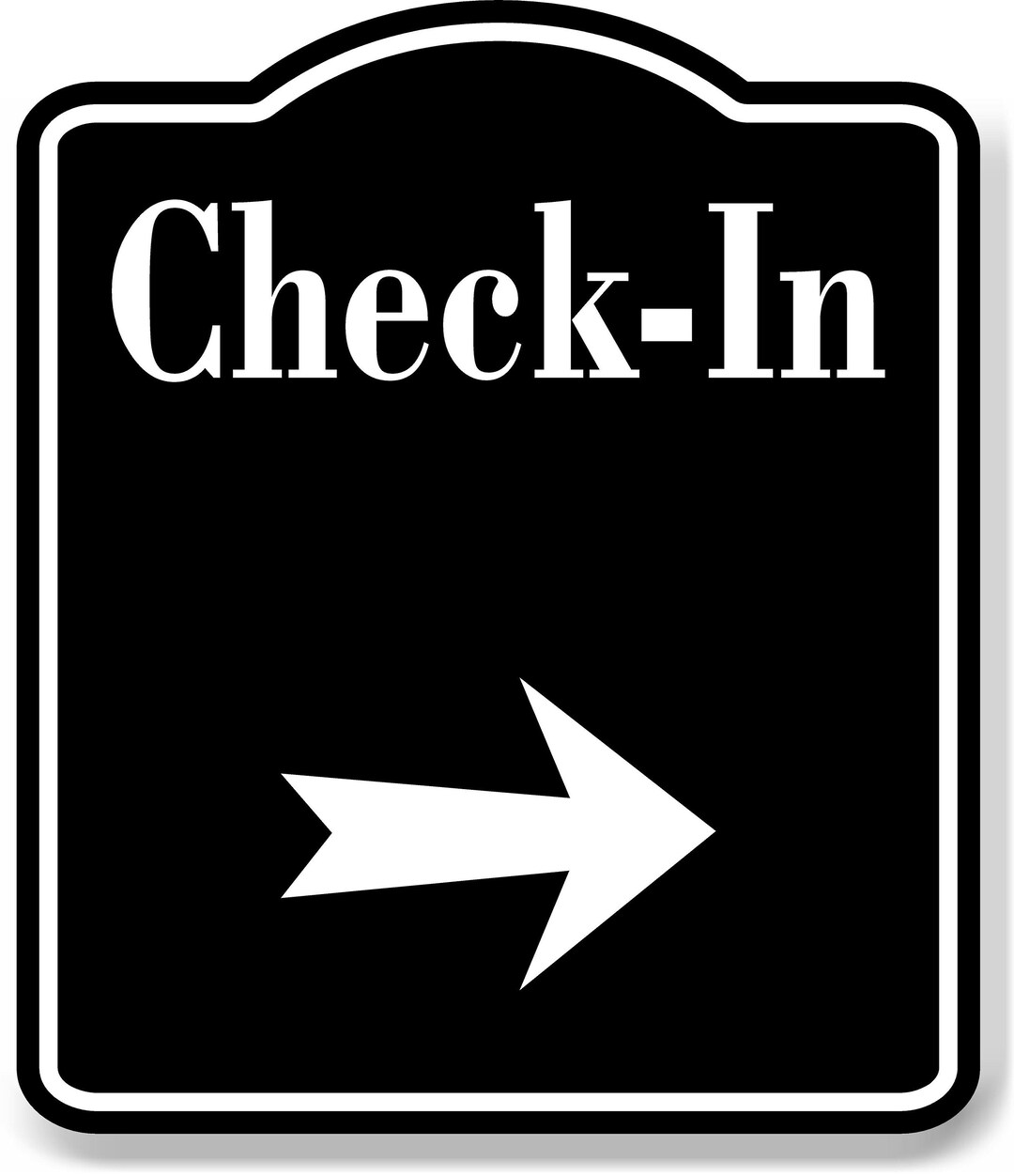 Check-in Right Arrow BLACK Aluminum Composite Sign - Etsy