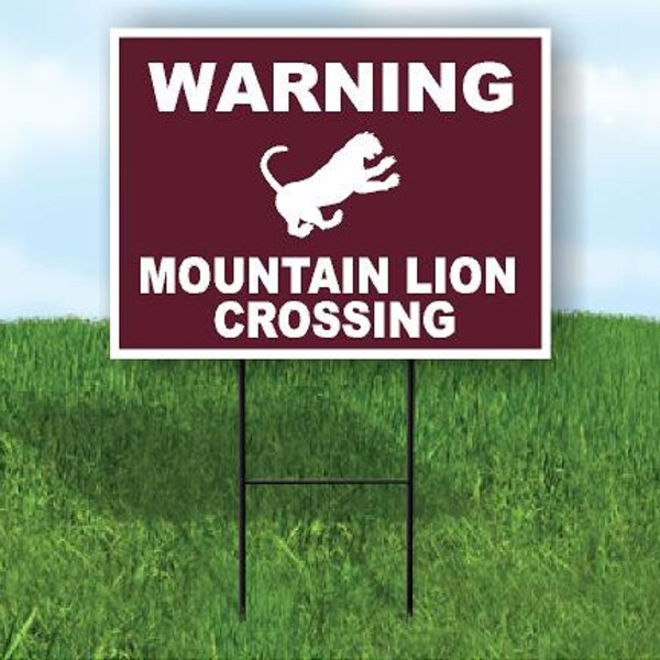 Mountain Lion Warning Sign - Etsy