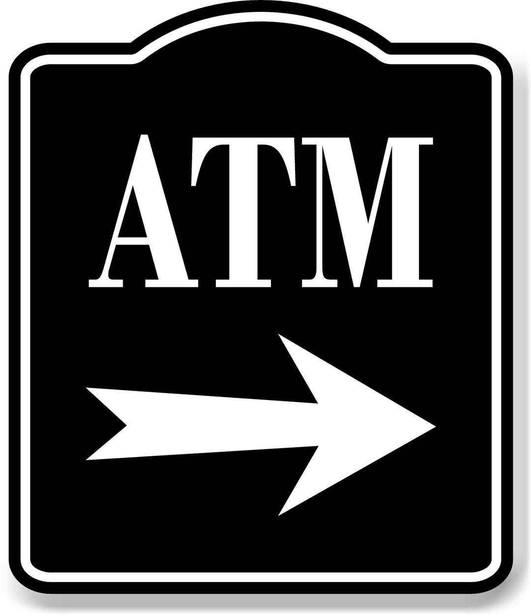 Atm Right Arrow BLACK Aluminum Composite Sign - Etsy