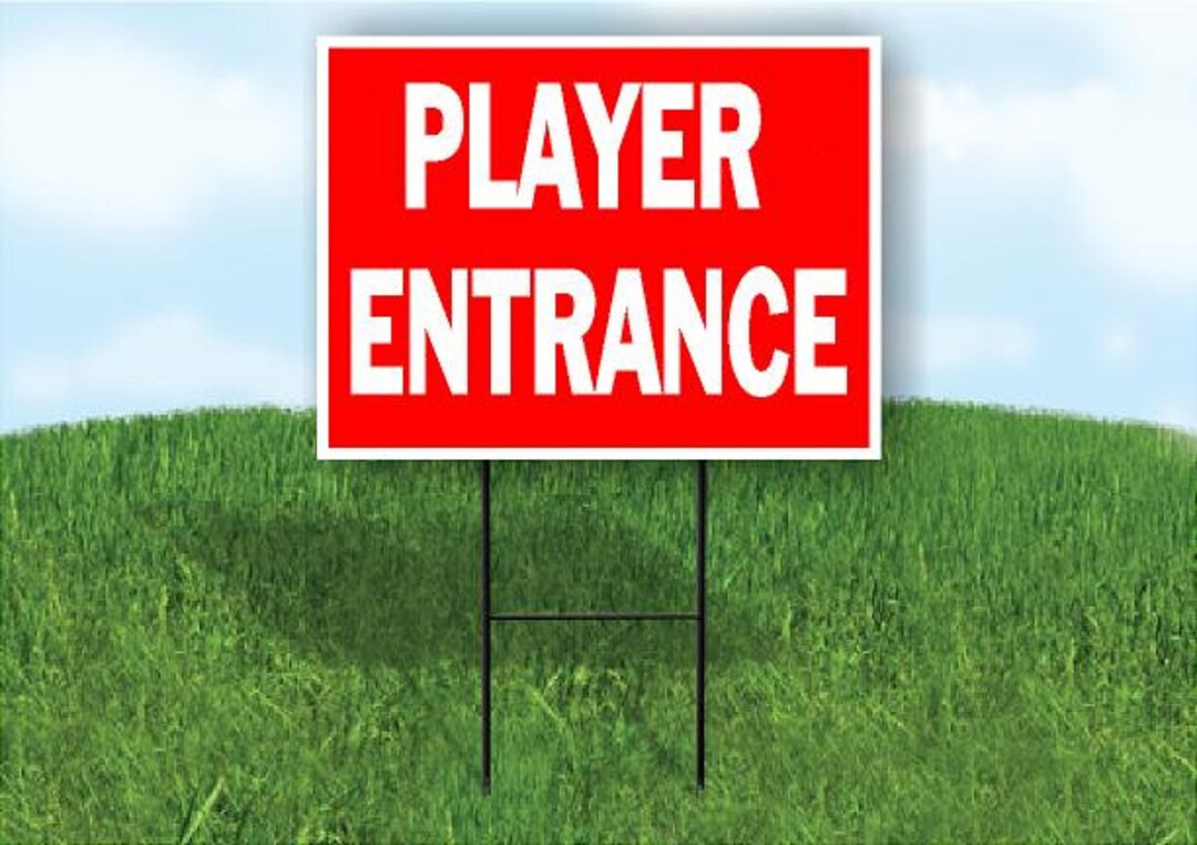 Player Entrance Yard Sign Road Sign With Stand - Etsy