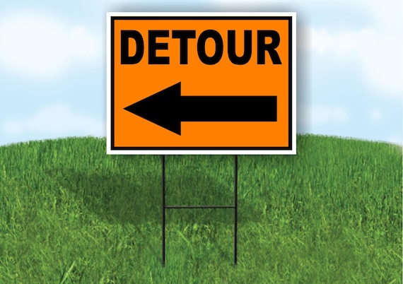 Detour Sign Left Arrow