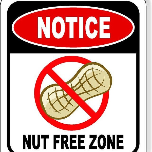 Nut Free Zone Sign - Etsy