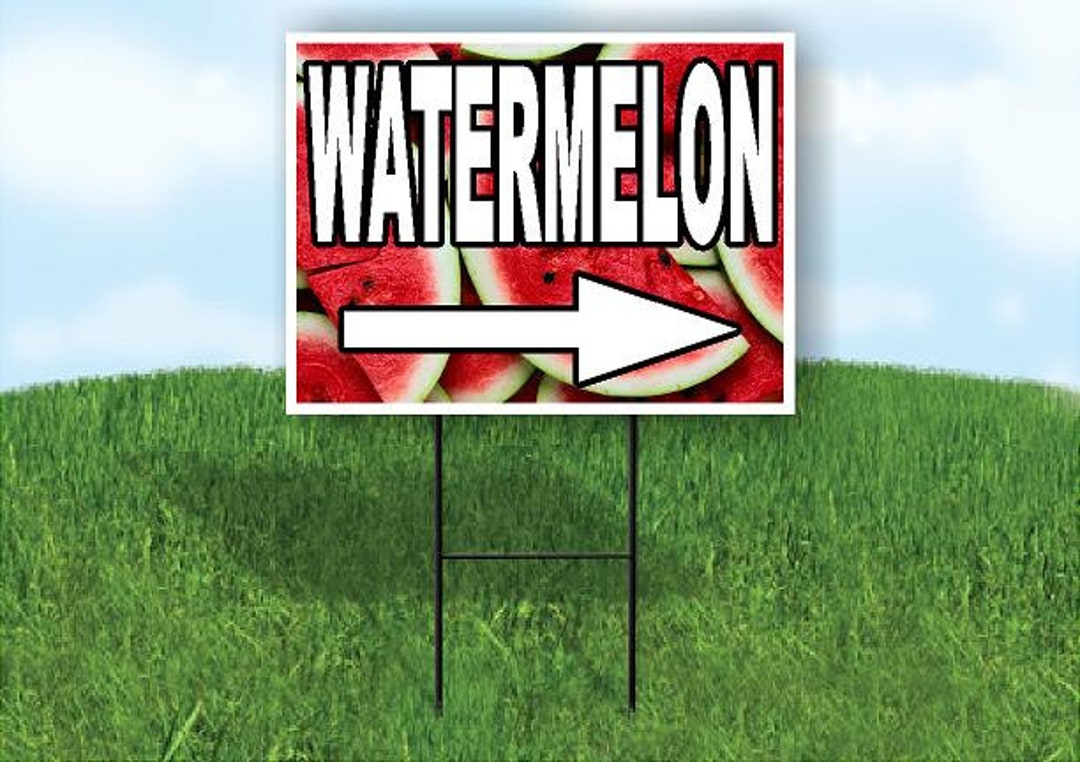 Watermelon Right Arrow With White Letters Watermelon Background Single ...