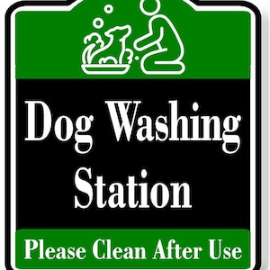 Dog Washing Station Please Clean After Use BLACK Aluminum Composite ...