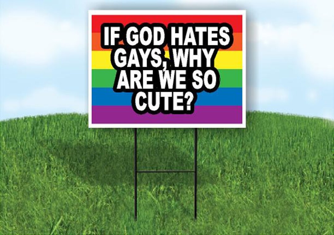 If God Hates Gays Yard Sign Road Sign With Stand - Etsy