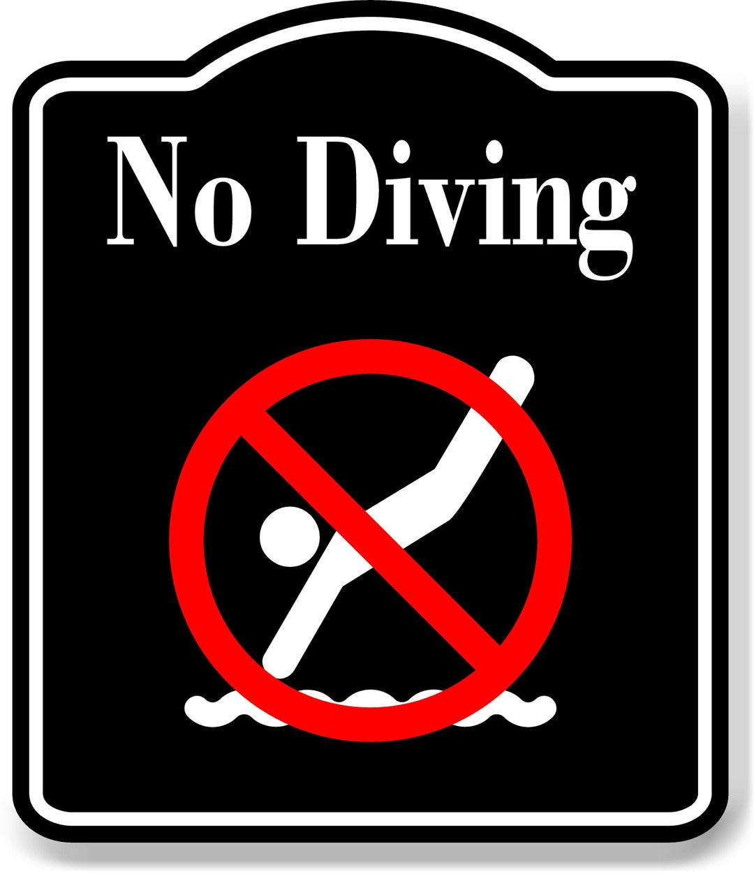 No Diving Symbol BLACK Aluminum Composite Sign - Etsy