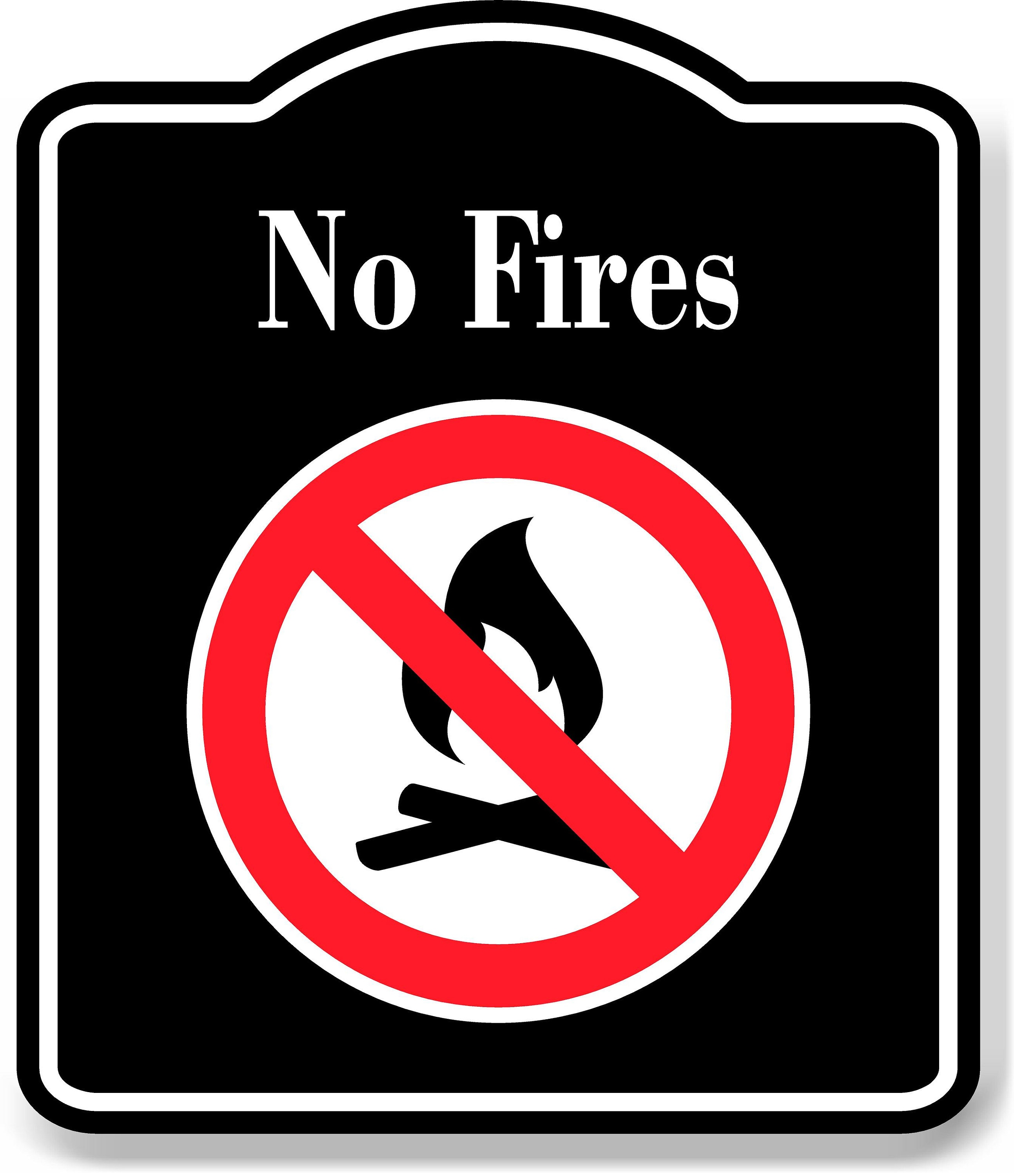 No Fires Symbol BLACK Aluminum Composite Sign - Etsy