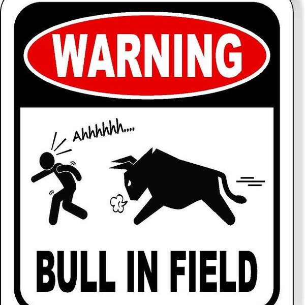 Bull Warning Sign - Etsy