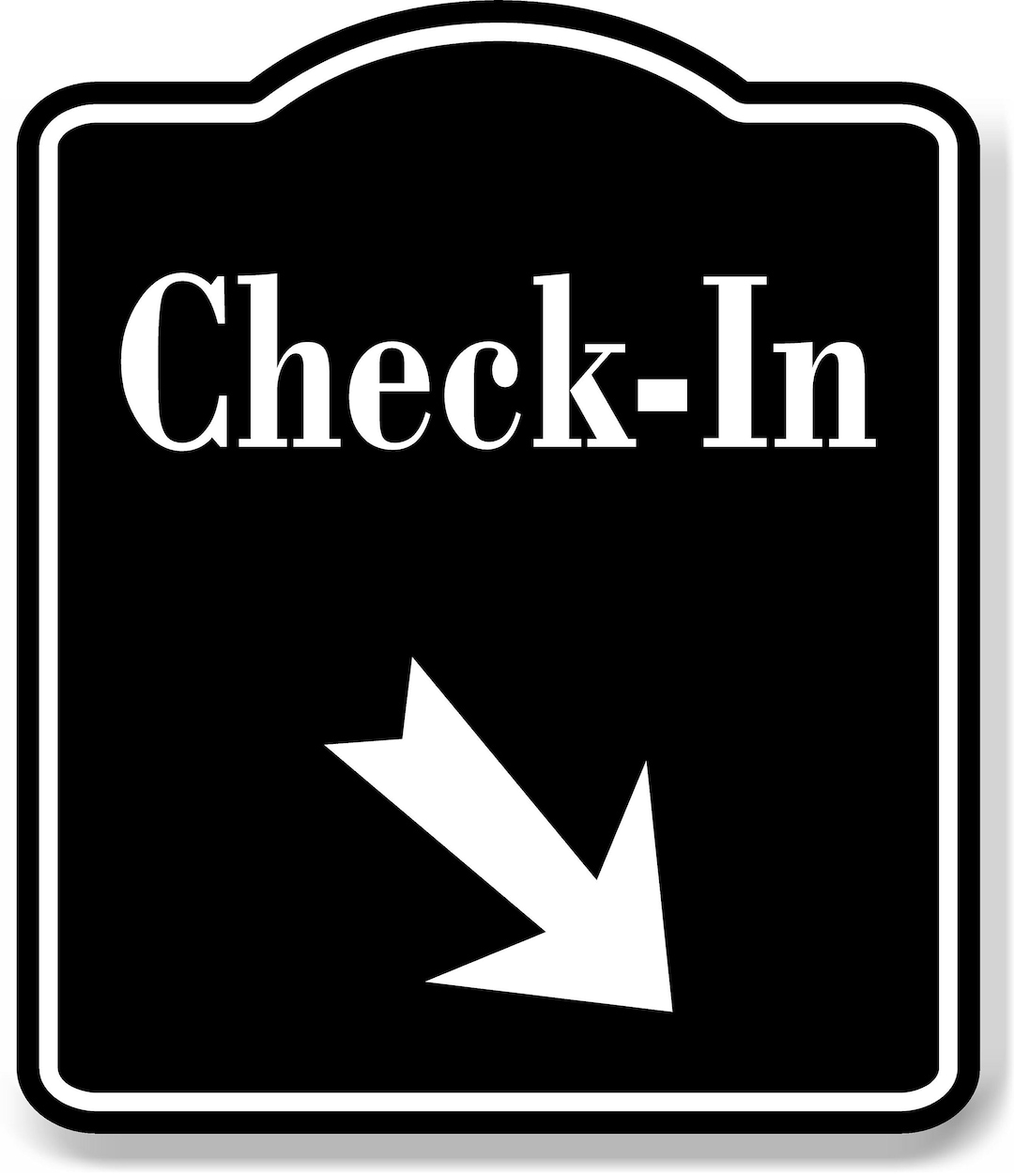 Check-in 45 Degree Down Right Arrow BLACK Aluminum Composite Sign - Etsy