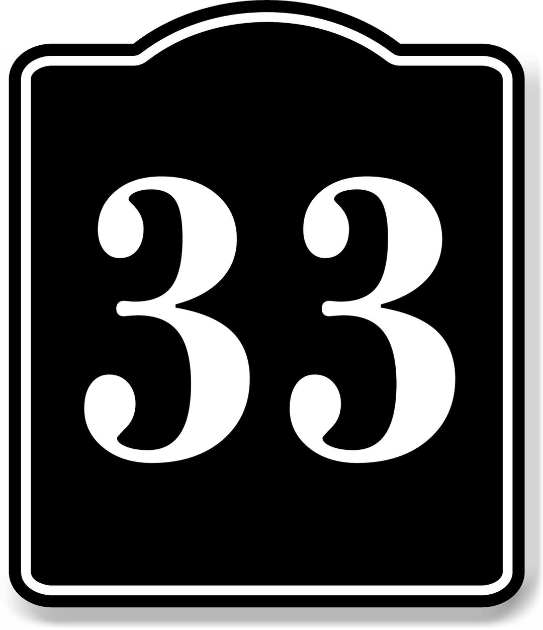 33 Bay Garage Door Plate Field Lane Gate Number BLACK Aluminum ...