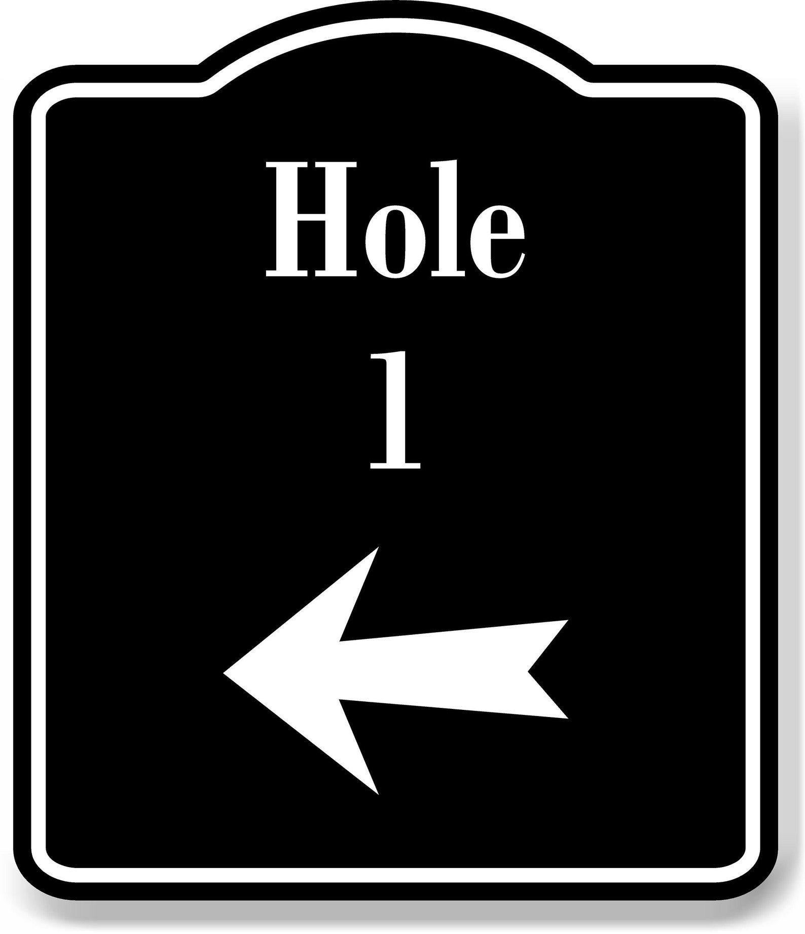 Hole 1 Tee Golf Course Left Arrow BLACK Aluminum Composite Sign - Etsy