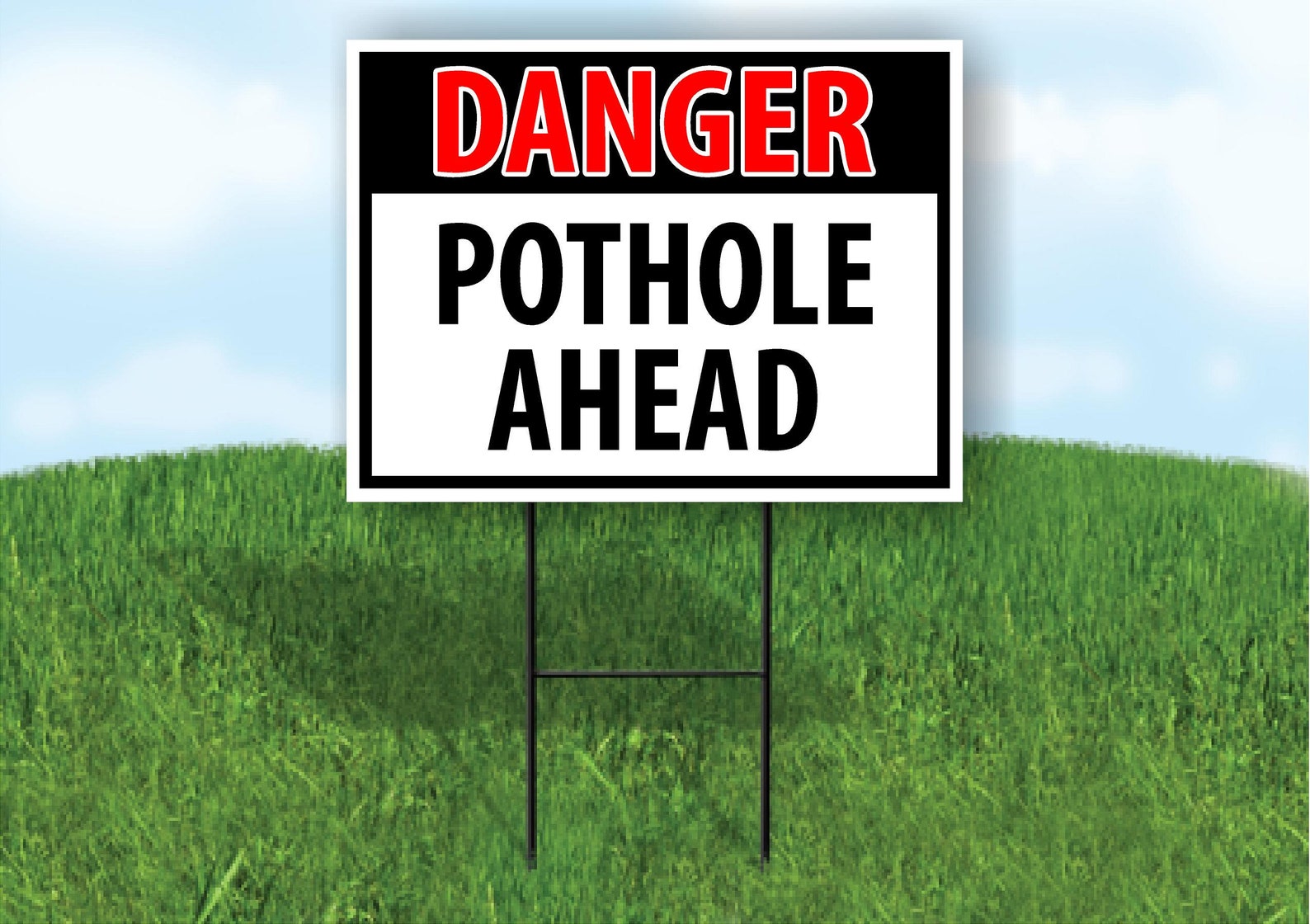 Danger Pothole Ahead Osha Yard Sign Road Sign With Stand - Etsy