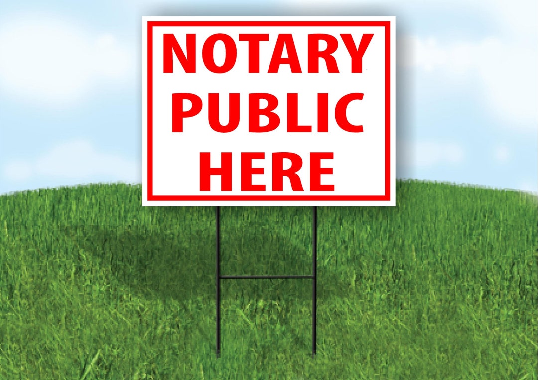 Notary Public Here Service Red Yard Sign Road Sign With Stand - Etsy