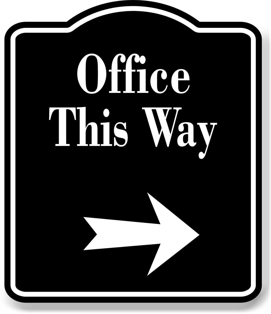 Office This Way Right Arrow BLACK Aluminum Composite Sign - Etsy