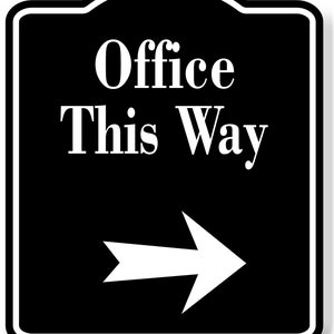 Office This Way Right Arrow BLACK Aluminum Composite Sign - Etsy