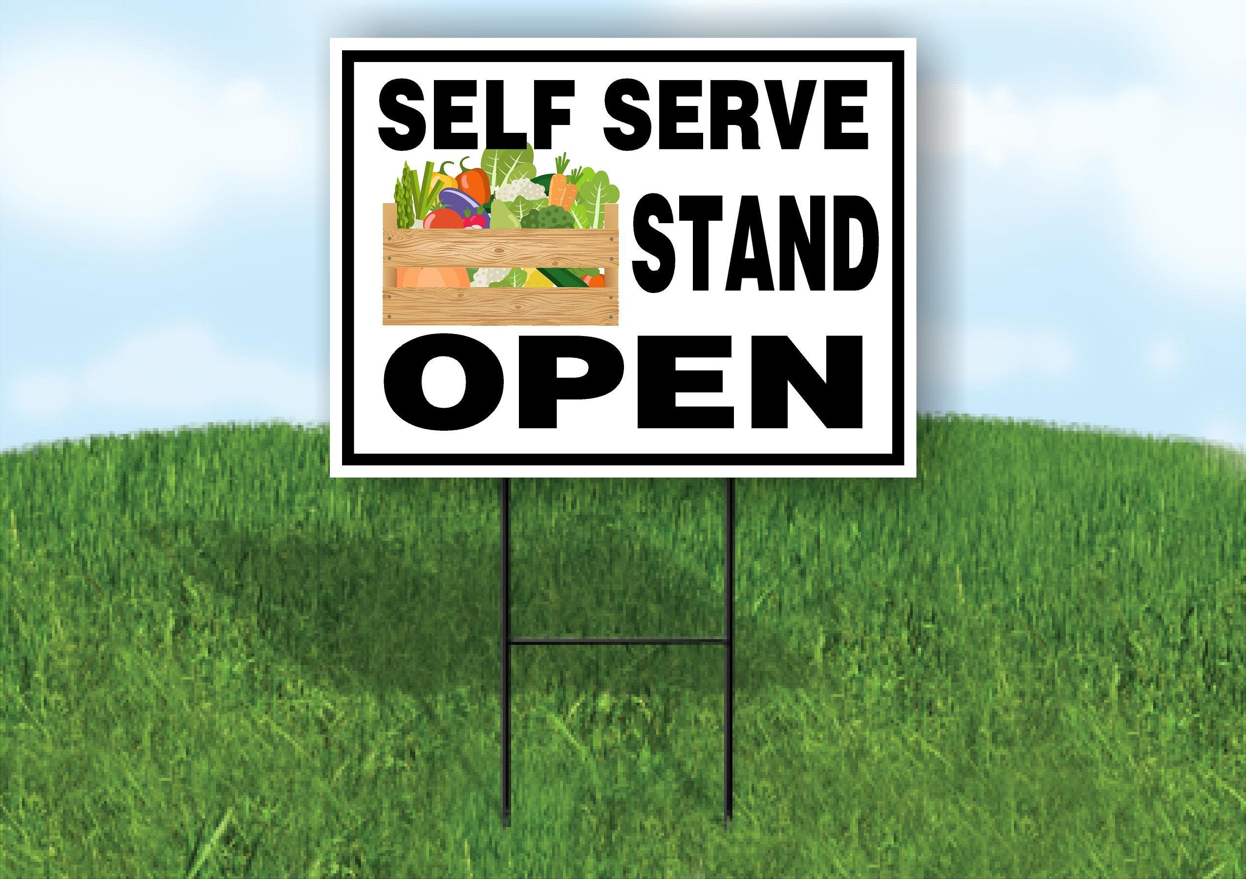 Self Serve Stand Open Vegetables Yard Sign Road Sign With Stand - Etsy
