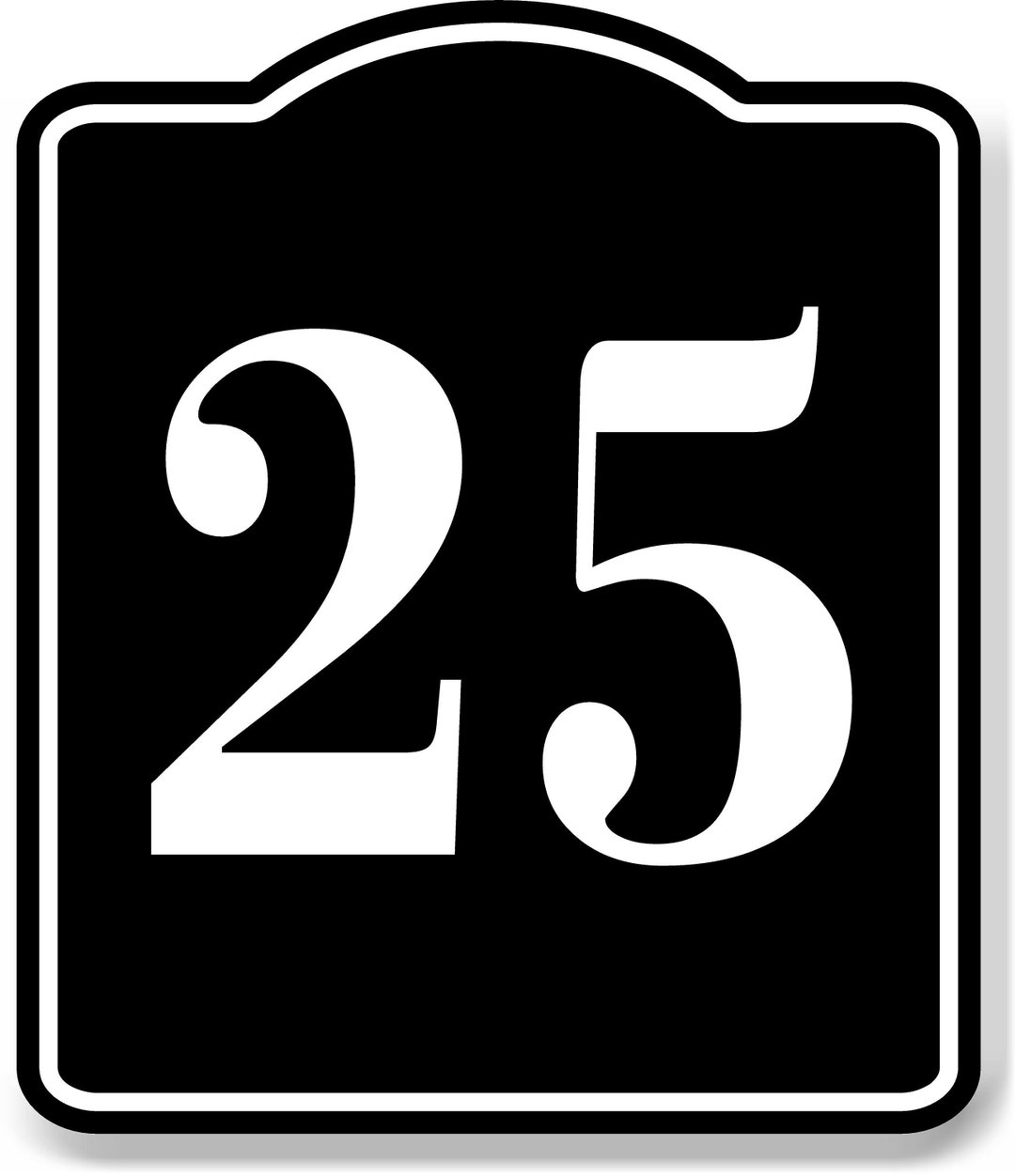 25 Bay Garage Door Plate Field Lane Gate Number BLACK Aluminum ...