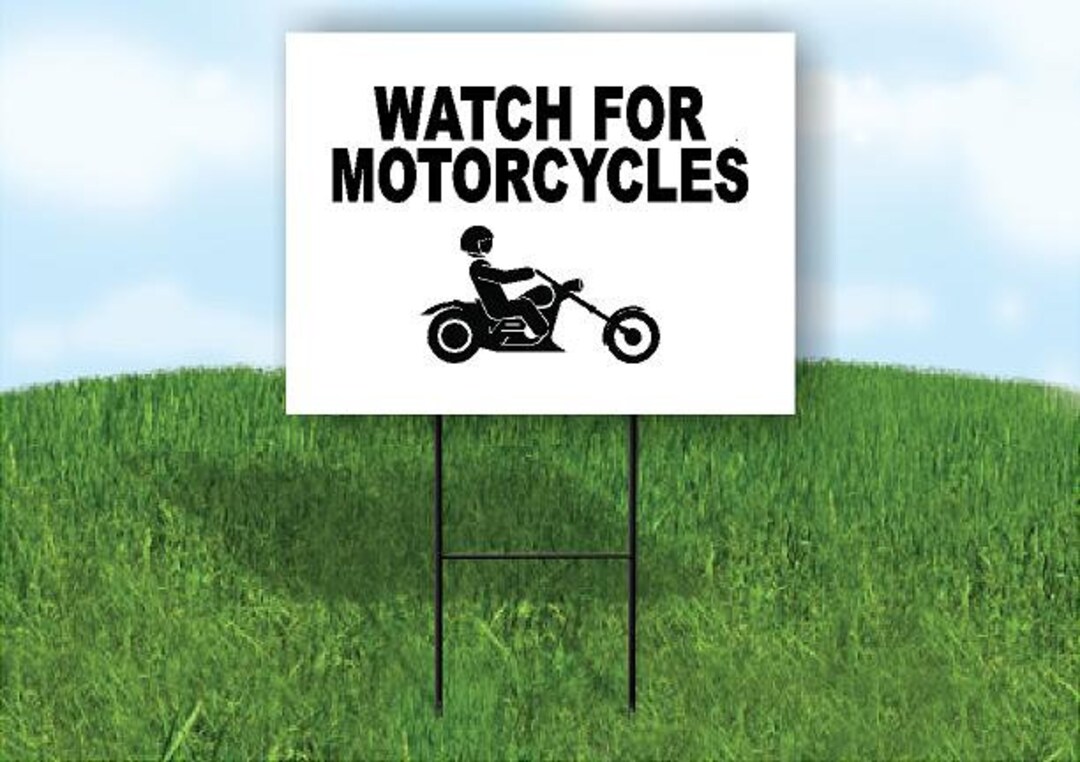 Watch for Motorcycles Yard Sign Road Sign With Stand - Etsy