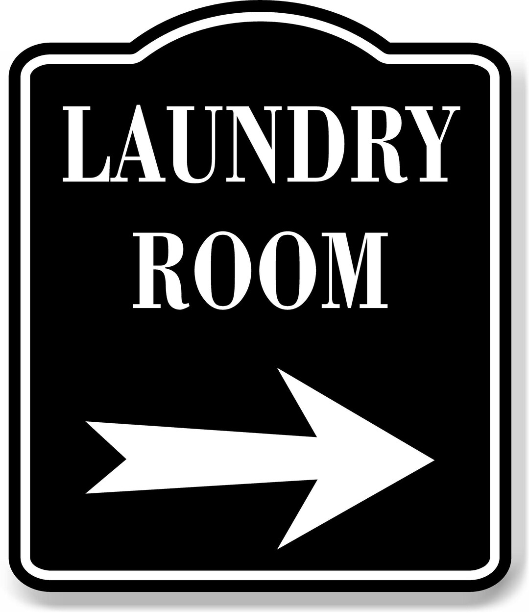 Laundry Room Right Arrow BLACK Aluminum Composite Sign - Etsy
