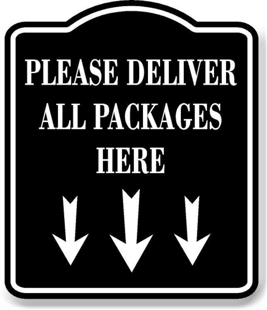 Please Deliver All Packages Here Black Aluminum Composite Sign - Etsy