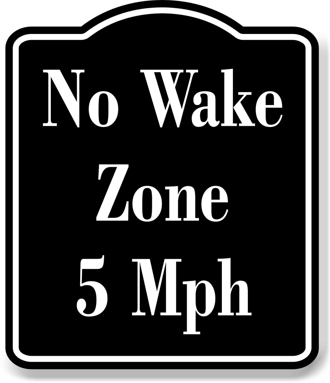 No Wake Zone 5 Mph BLACK Aluminum Composite Sign - Etsy