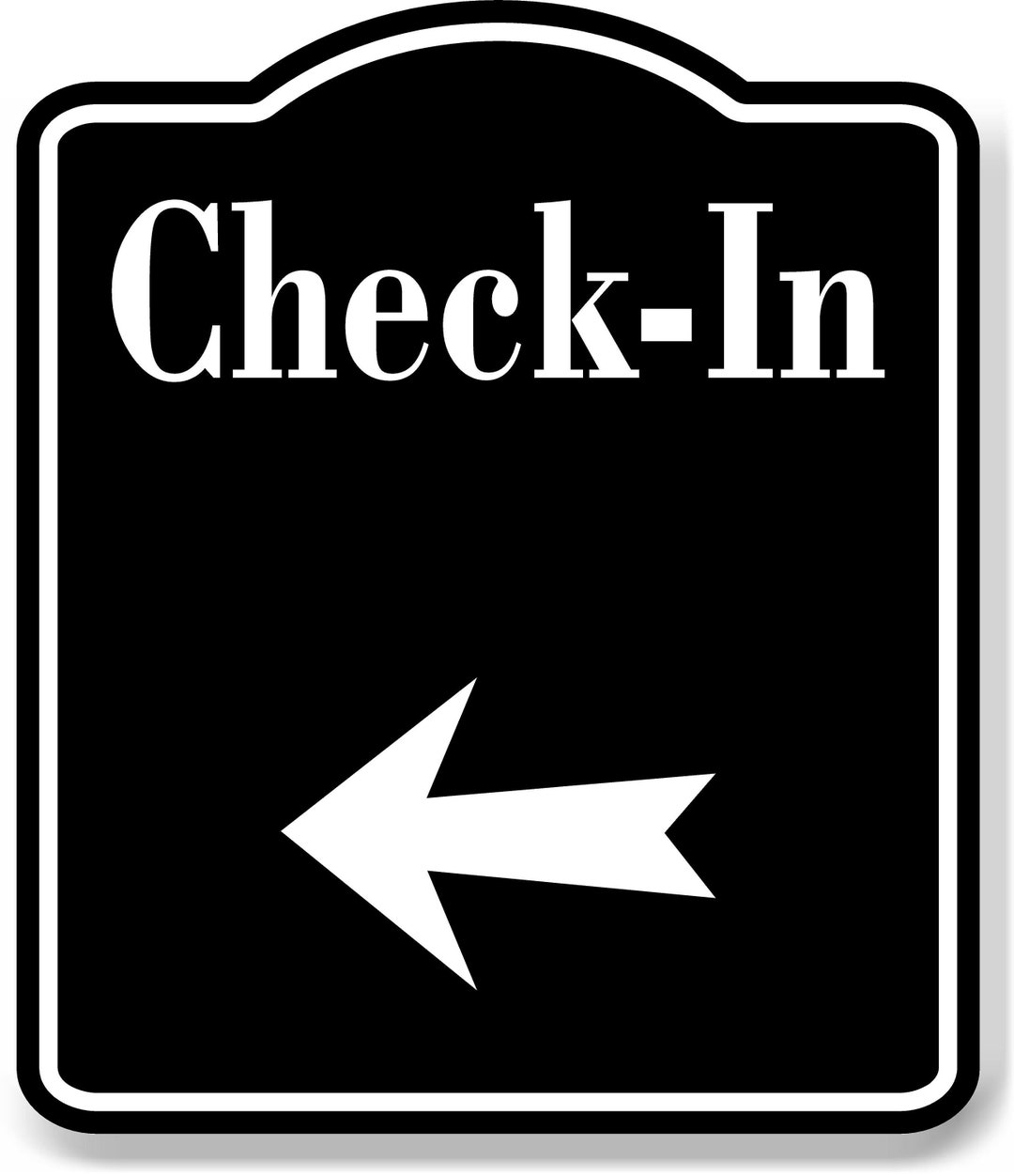 Check-in Left Arrow BLACK Aluminum Composite Sign - Etsy