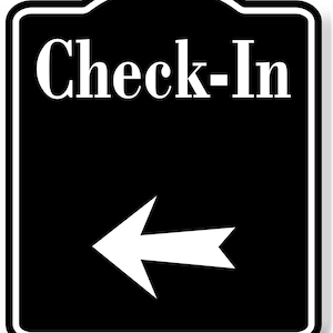 Check in Left Arrow Sign - Etsy
