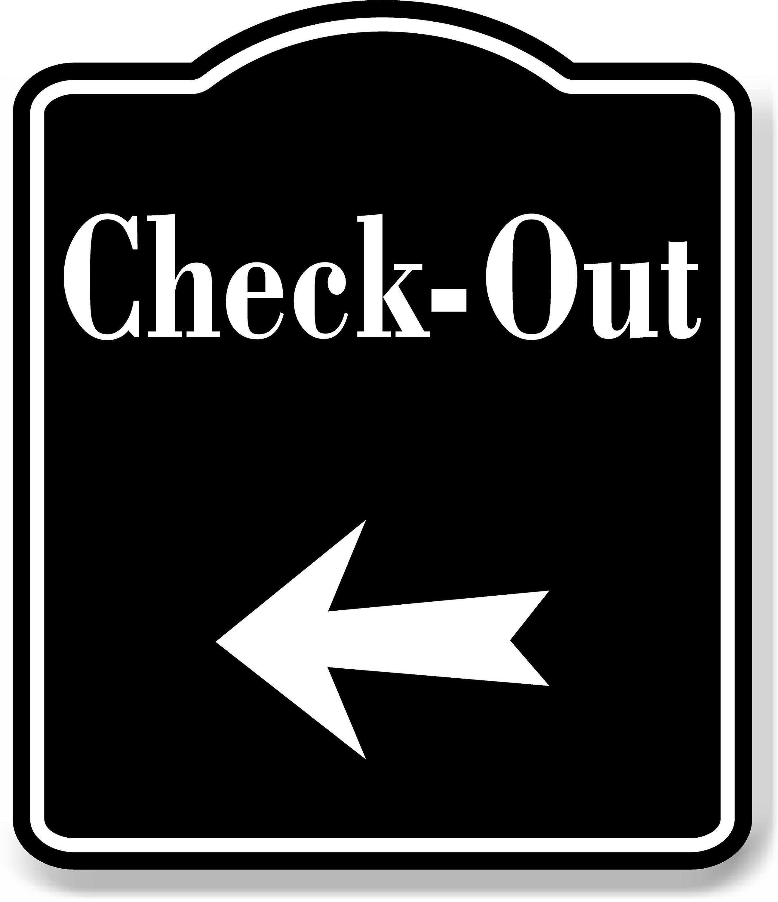 Check-out Left Arrow Black Aluminum Composite Sign - Etsy