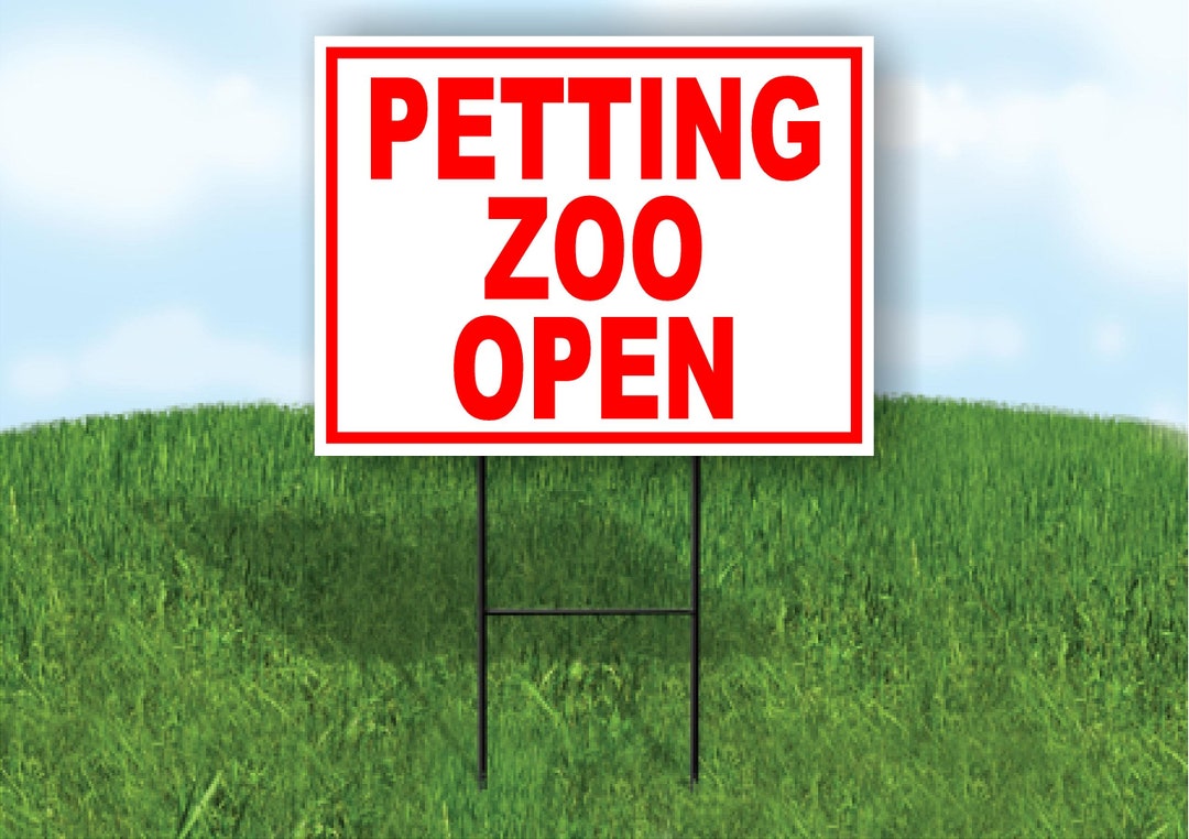 Petting Zoo Open Red Yard Sign Road Sign With Stand - Etsy