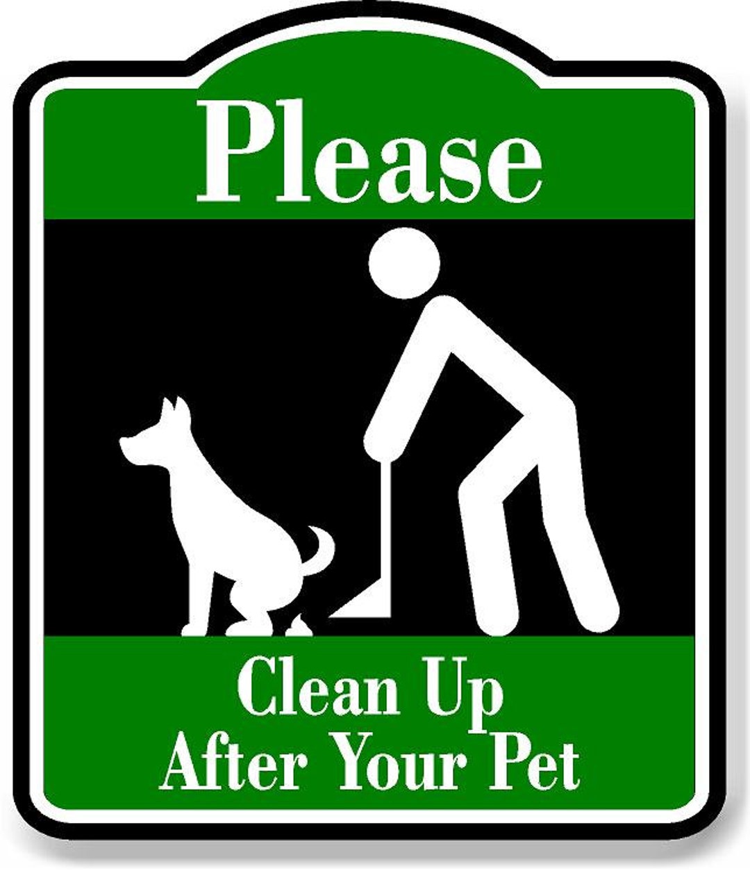 Please Clean up After Your Pet BLACK Aluminum Composite Sign - Etsy