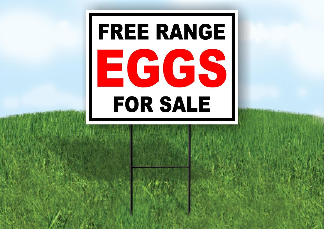 Free Range Eggs for Sale Black Red Yard Sign Road Sign With Stand - Etsy