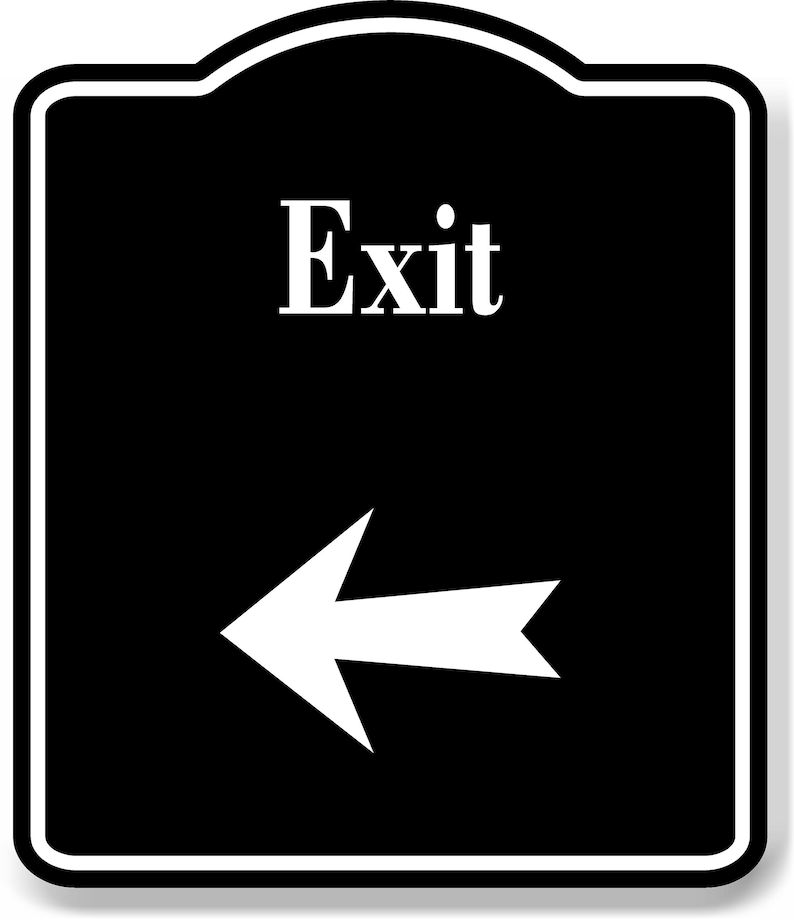 Exit Left Arrow BLACK Aluminum Composite Sign - Etsy