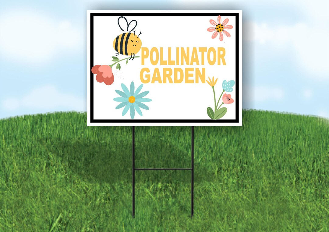 Pollinator Garden Bee Yard Sign Road Sign With Stand - Etsy