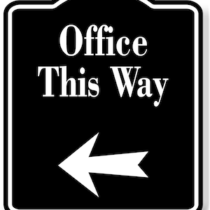Office This Way Left Arrow BLACK Aluminum Composite Sign - Etsy