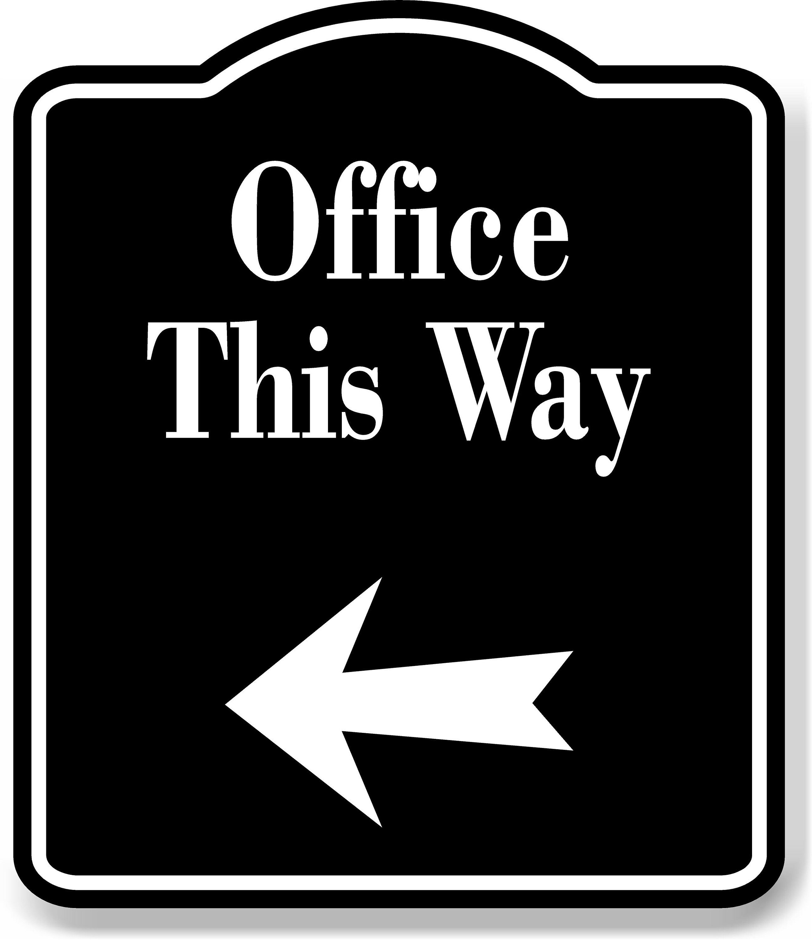 Office This Way Left Arrow BLACK Aluminum Composite Sign - Etsy
