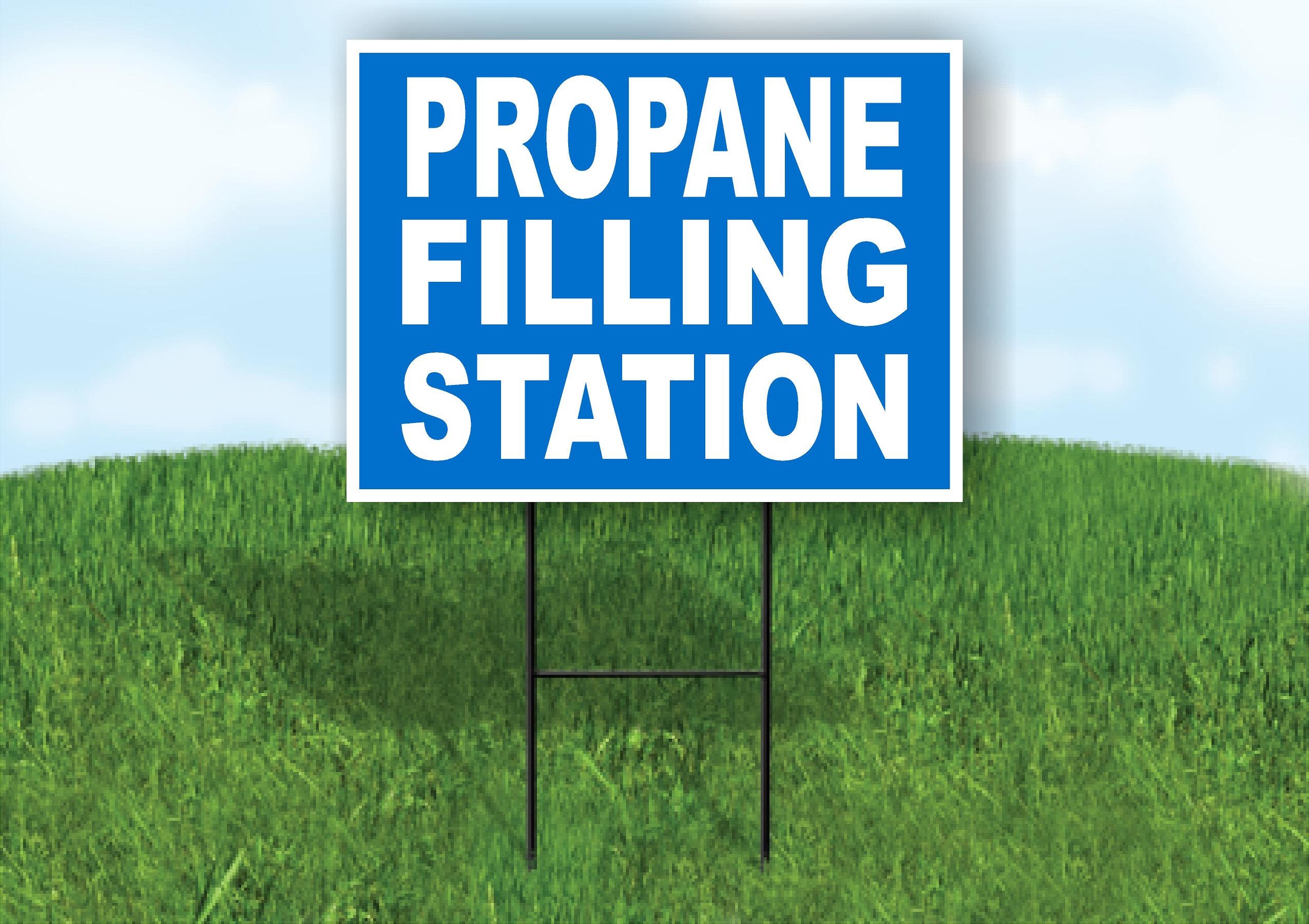Propane Filling Station Blue Yard Sign Road Sign With Stand - Etsy