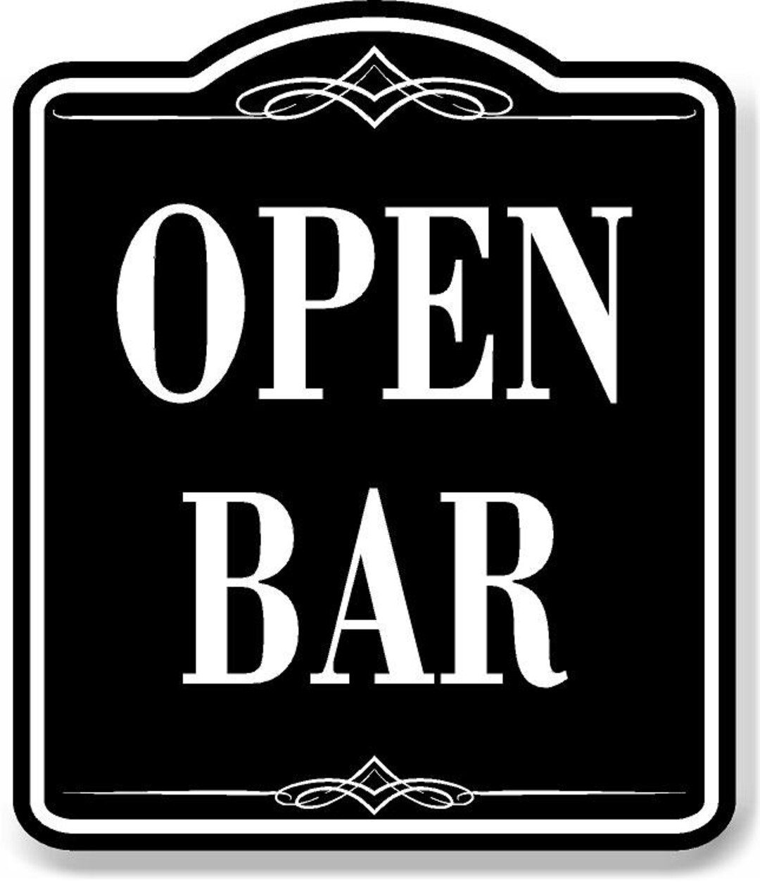 Open Bar BLACK Aluminum Composite Sign - Etsy