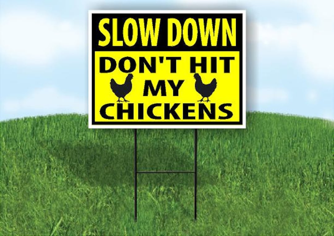 Slow Down Don't Hit Chickens Chickens Yard Sign Road Sign With Stand - Etsy