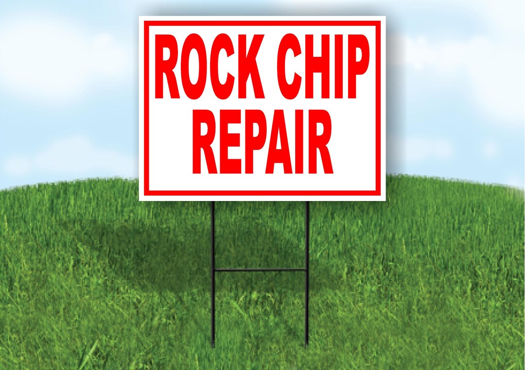 Rock Chip Repair Red Yard Sign Road Sign With Stand - Etsy
