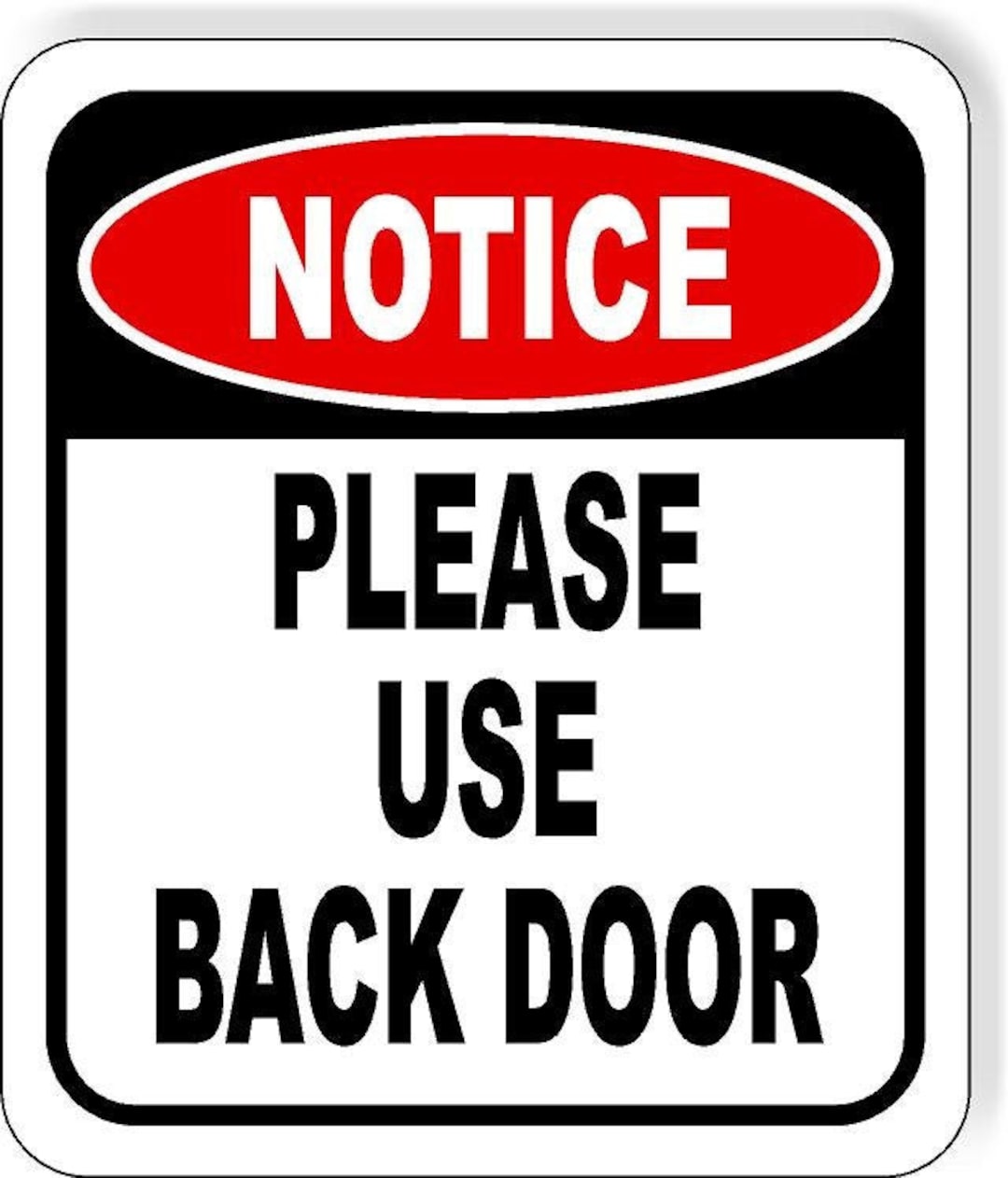 Notice Please Use Back Door Aluminum Composite Outdoor Sign - Etsy