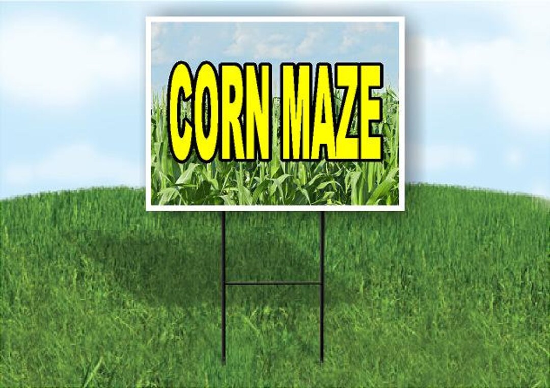 Corn Maze With Corn Background Yard Sign Road Sign With Stand - Etsy