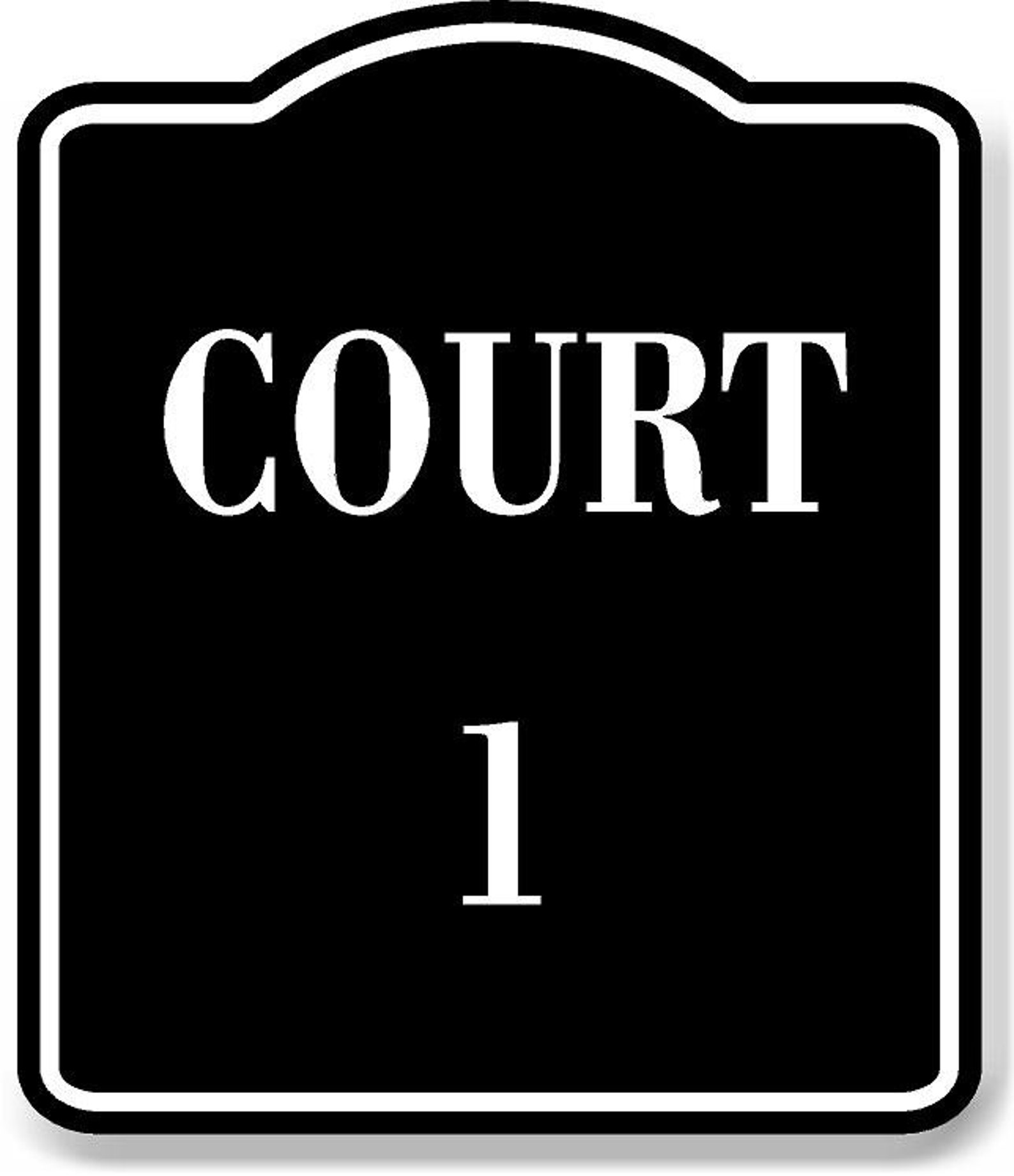 Court 1 BLACK Aluminum Composite Sign - Etsy