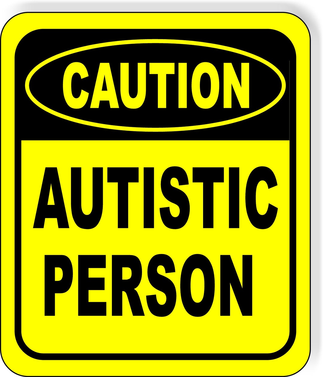 Caution Autistic Person Yellow Black Aluminum Composite Sign - Etsy