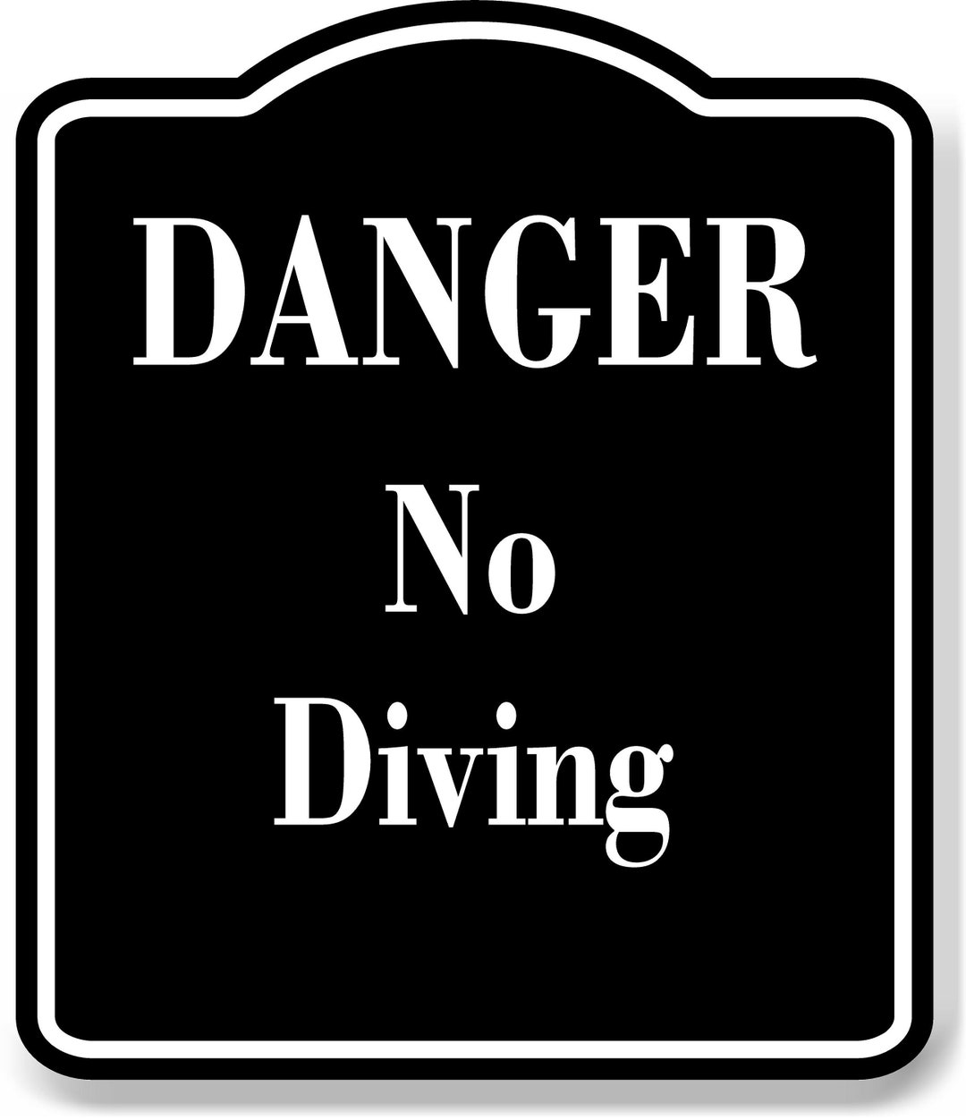 Danger No Diving BLACK Aluminum Composite Sign - Etsy