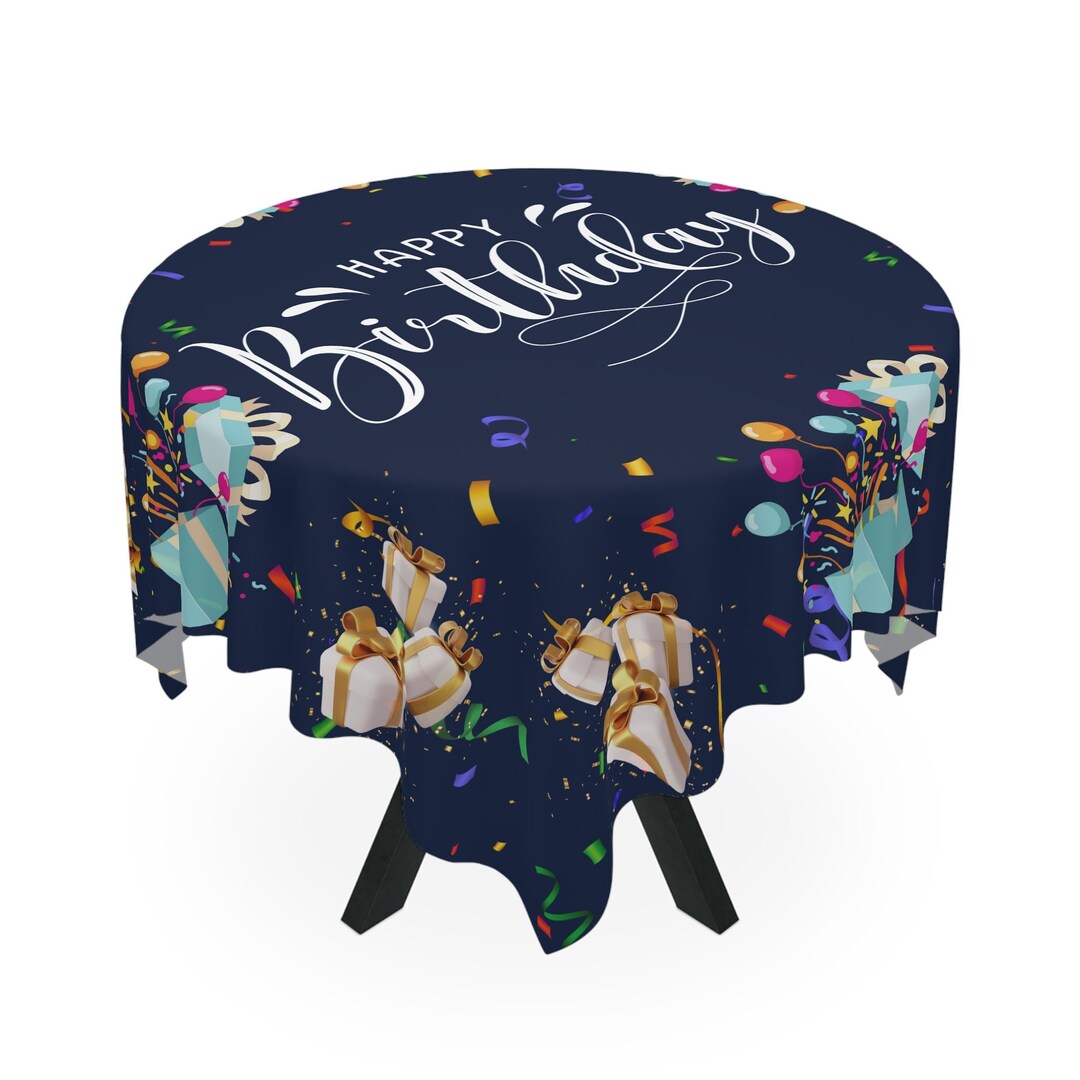 Happy Birthday Tablecloth Birthday Table Cover Birthday Party ...